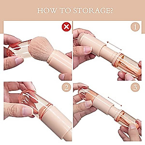 Travel Makeup Brushes Set: 4 in 1 Mini Cute Makeup Brush Retractable Professional Foundation Blending Powder Eye Shadow Brush for Women Facial Cosmetics Makeup Brush Set