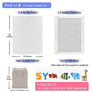BXI Felt Flannel Board for Toddlers - 16 X 12 X 0.4 Inches, Pack of 4 Preschool Activities Story Board Storage Bag, Playboards Storytelling Board for Interactive Teaching