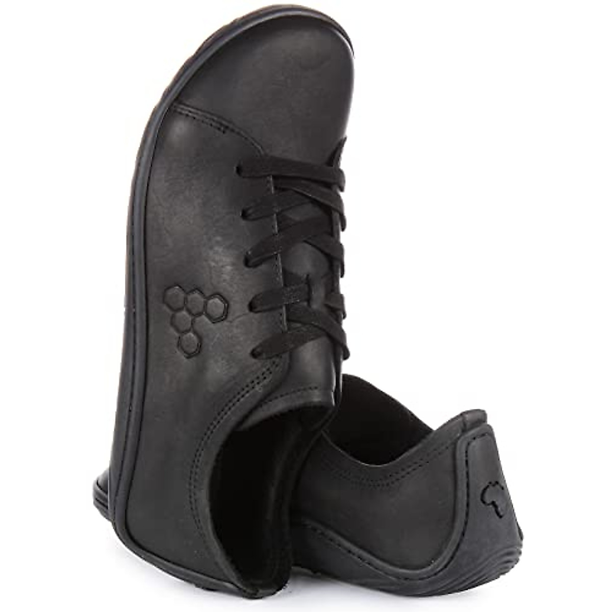 Vivobarefoot Addis, Mens Classic Leather lace-up with a Barefoot Feel & a Social Conscience Black 44 EU