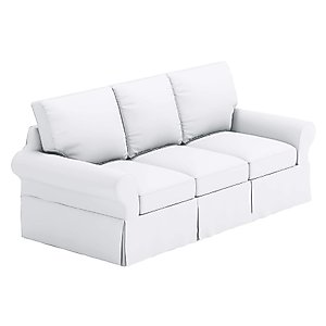 Dense Cotton Sleeper Cover. It Fits Pottery Barn PB Basic Three Seat Sleeper Sofa Bed. A Quality 3 Seater Sofa Bed Slipcover (White Durable)