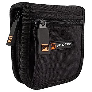 Pro Tec Protec Trumpet/Small Brass Multiple (2-Piece) Nylon Mouthpiece Pouch with Zipper Closure, Model A220ZIP,Black