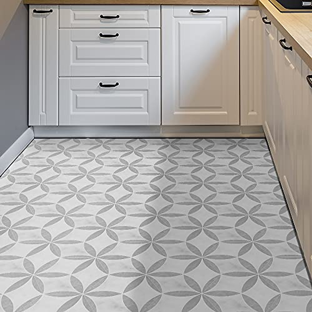 funlife 30Pcs Hexagon Peel and Stick Thick Kitchen Backsplash Foam Board, Self Adhesive Matt Wall Tile Decals for Home Decor, 7.87"x9.05", Lotus