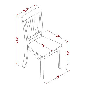 East West Furniture ANC-WHI-W Dining Room Slat Back Solid Wood Seat Chairs, Set of 2, Buttermilk & Cherry