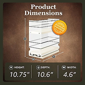 Vertical Spice - 4x2x11 DC - Storage Organizer Drawer with 2 Tiers - Heavy Duty - Size: 4.6" Width x 10.75" Height x 10.6" Depth - MADE IN USA