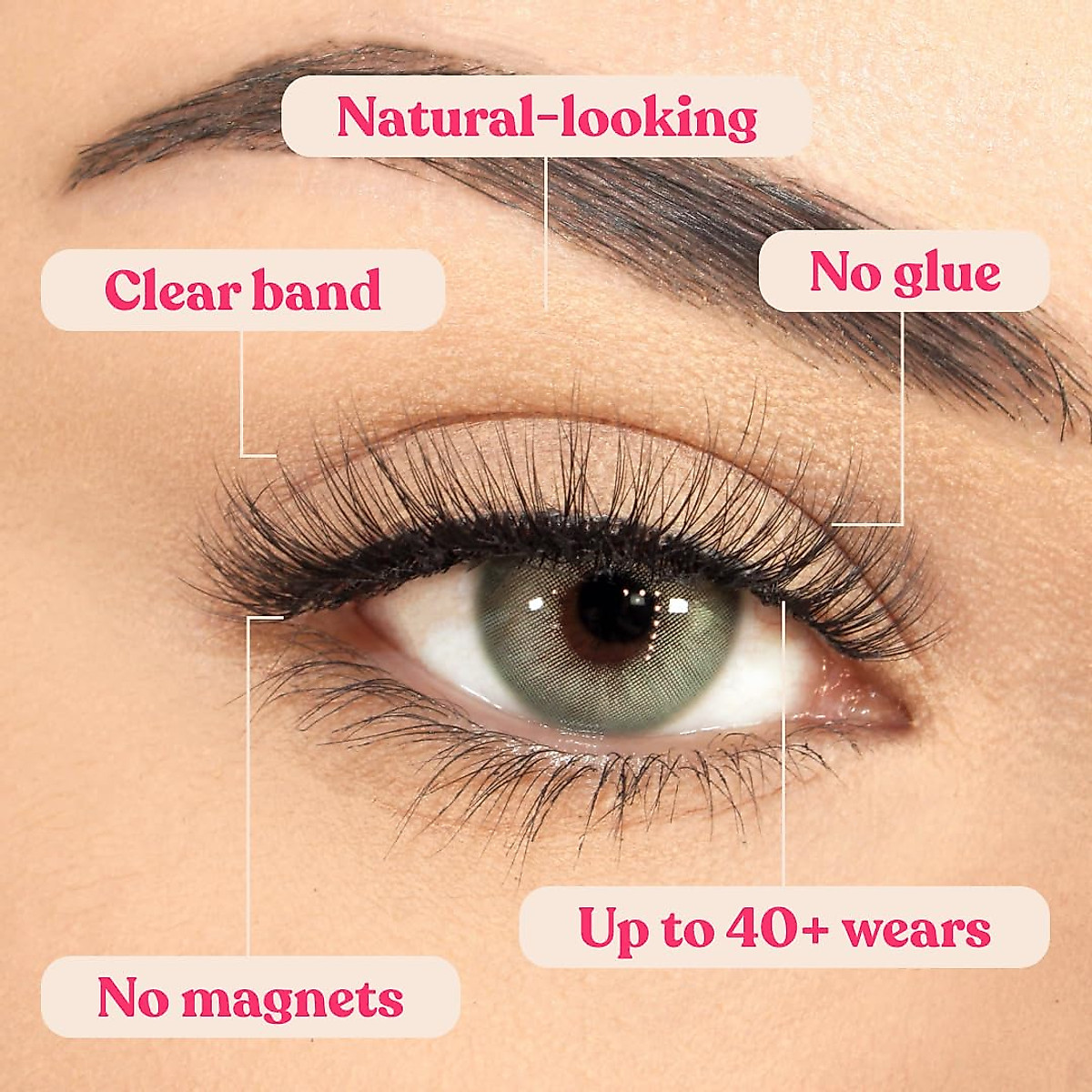 Silly George SuperNatural Series Starter Kit - Pretty Lashes with Adhesive Eyeliner | Clear Band gives Lashes Natural Look | Extra Strong Hold for False Eyelashes (Aurora, LinerBond™ Clear)