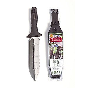 Nisaku NJP800 Yamagatana Hori Weeding & Digging Knife, Japanese 7.25 Blade, 5.5-Inch Ergonomic, Stainless Steel/Black Plastic Handle