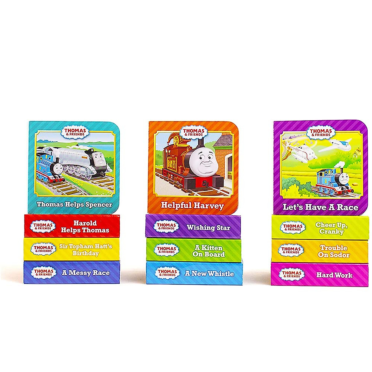 Thomas the Train Board Books Set - 12" My First Mini Thomas Books, Thomas and Friends Jumbo Crayons, and More (Thomas and Friends Travel Activity Set)