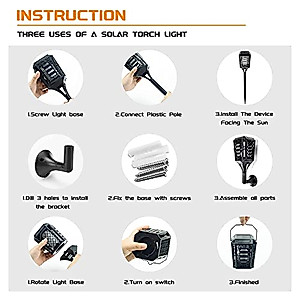 woohaha Pellimo Solar Lights Outdoor, ,4Pack 19.7in 36Led Solar Torch Light with Flickering Flame, Waterproof Landscape Decoration Flame Lights for Garden Pathway Yard-Auto On/Off