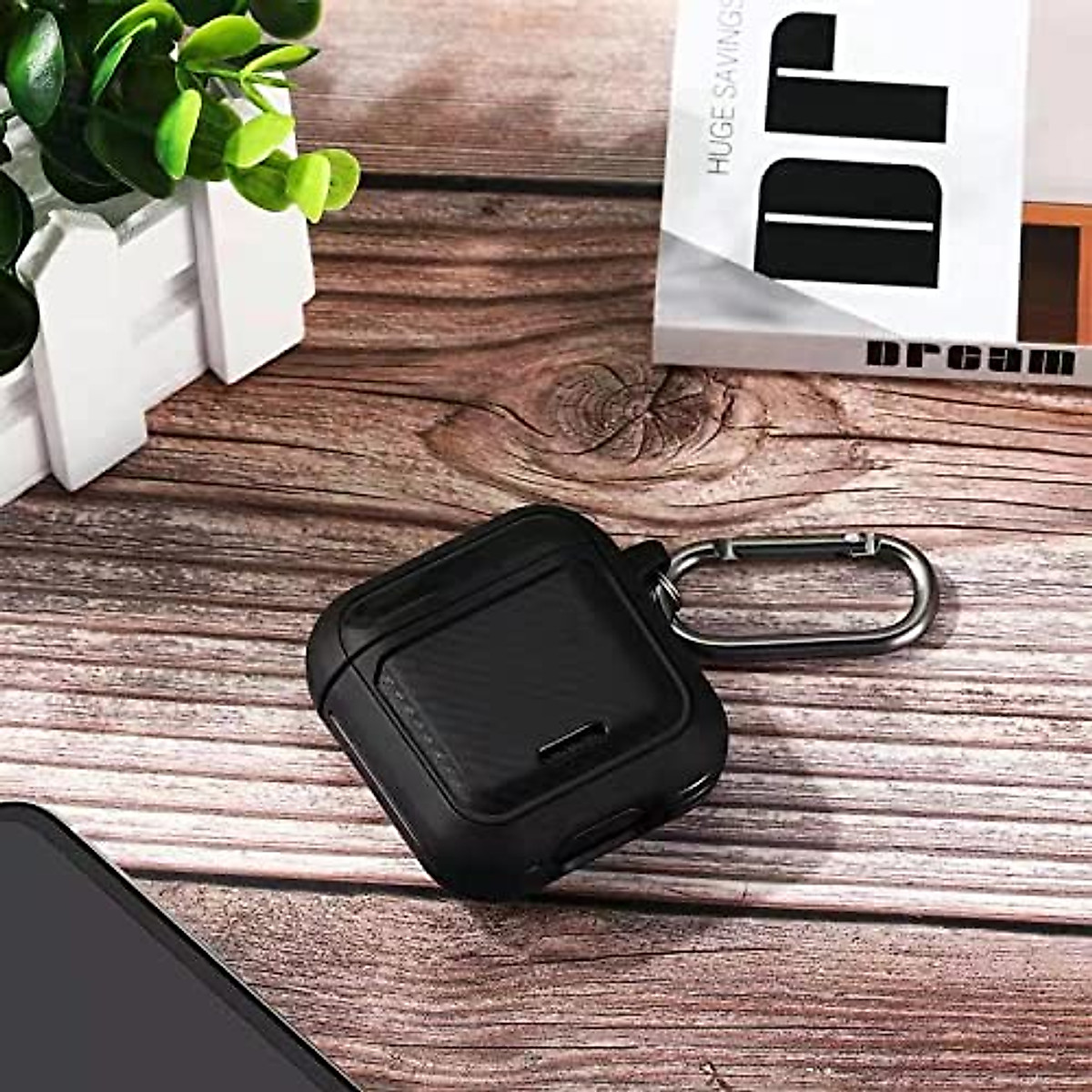 Claiol Protective Case Compatible for Tozo T6, Upgraded Shockproof Tozo T6 Case Cover with Metal Carabiner. (Black)