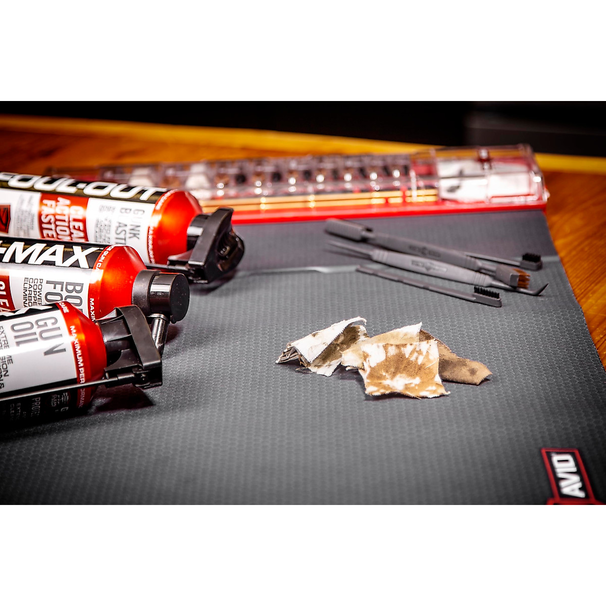 Real Avid Handgun Cleaning Kit & Gun Mat For Pistol Cleaning - "19x16" Includes Gun Cleaning Mat, Cleaning Rod, Jags, Bore Brushes, Patches & Scrapers for Gun Cleaning