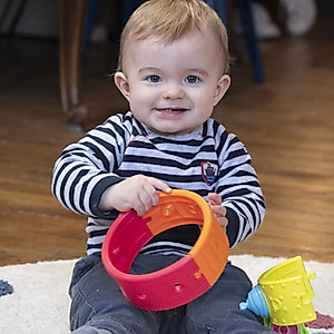 Lalaboom - 13 Piece Rainbow Arches and Baby Toddler Beads to Assemble - Montessori Educational Shape and Color STEM Construction Toy 18 Months to 4 Years - BL720, Multicolor, Medium