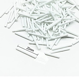 25mm 1" Czech Glass Seed Beads Tube Lined Bugle Beads Spacer Long Earrings Findings (White)