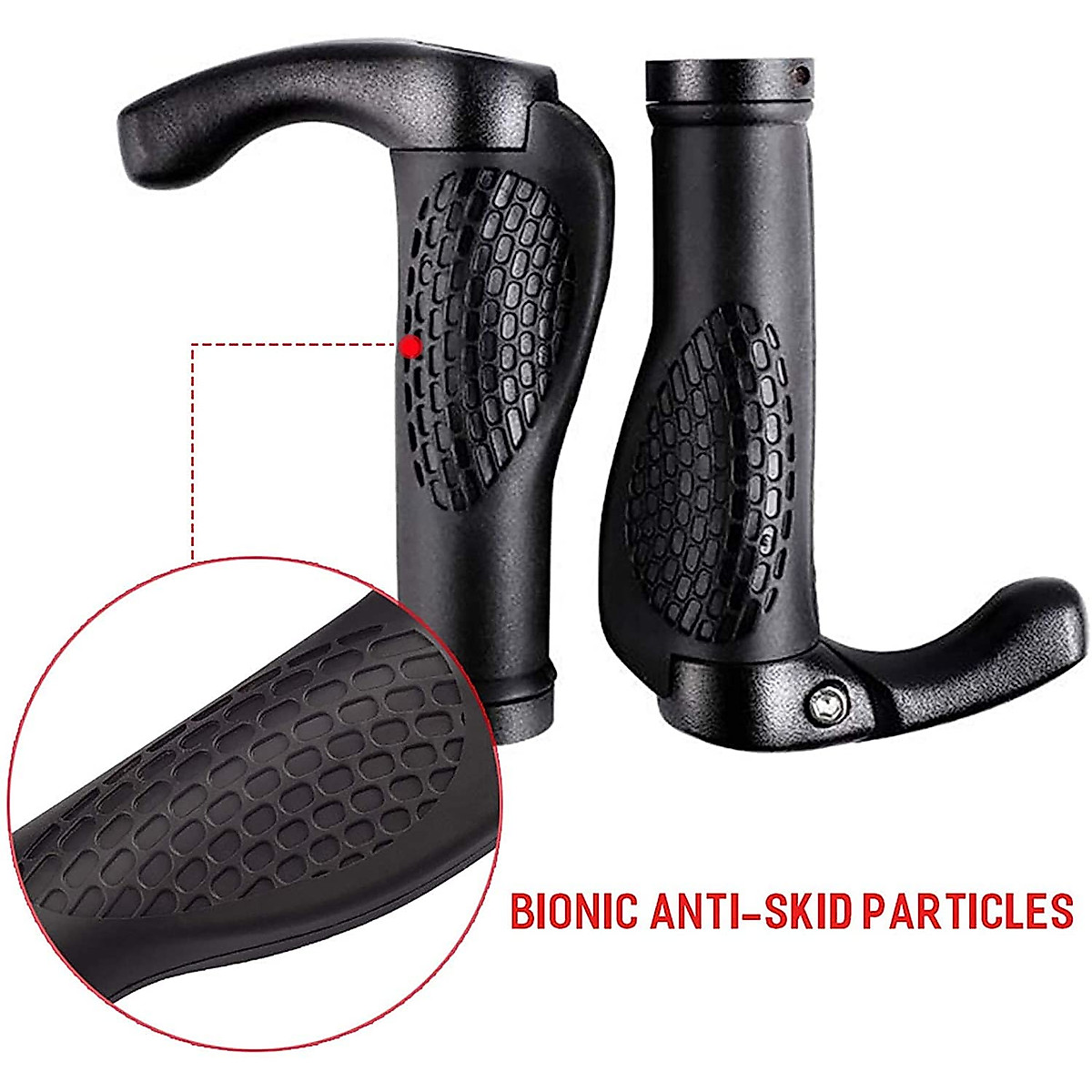 VideoPUP Rubber Bike Handlebar,Ergonomic Antislip Bike Bicycle lock-on Handlebar Cover,Bike Accessories for 22.2mm Handlebar-Black