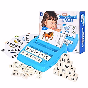 DEGIDEGI Matching Letter Games for Kids Age 3-8, 2 in 1 Spelling & Reading Educational Toys Flash Cards Number & Color Recognition Preschool Learning Sight Words Toys Birthday Gift for Toddlers
