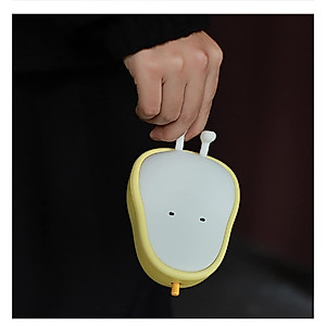 ipalmay Night Lights for Kids USB Rechargeable Lamps, BPA-Free ABS+Silicone Bedside Lamp for Breastfeeding,Color Changing, Yellow Pear