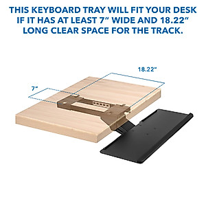 Mount-It! Under Desk Computer Keyboard and Mouse Tray, Ergonomic Keyboard Drawer with Gel Wrist Pad, Black