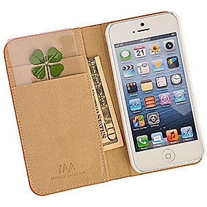 ARTMART Genuine Real Four-Leaf Green Clover St. Saint Patric's Day Bookmarks Irish Shamrock Good Luck Charm for Smartphone Wallet Case Amulet Purse Coating Gift Thanks Card M