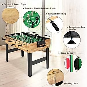 Giantex 10-in-1 Multi Game Table, Combo Game Table Set w/Hockey, Foosball Pool Ping-Pong Chess Cards Checkers Bowling, Shuffleboard, Backgammon, Adult Size Foosball Table for Game Room, Family