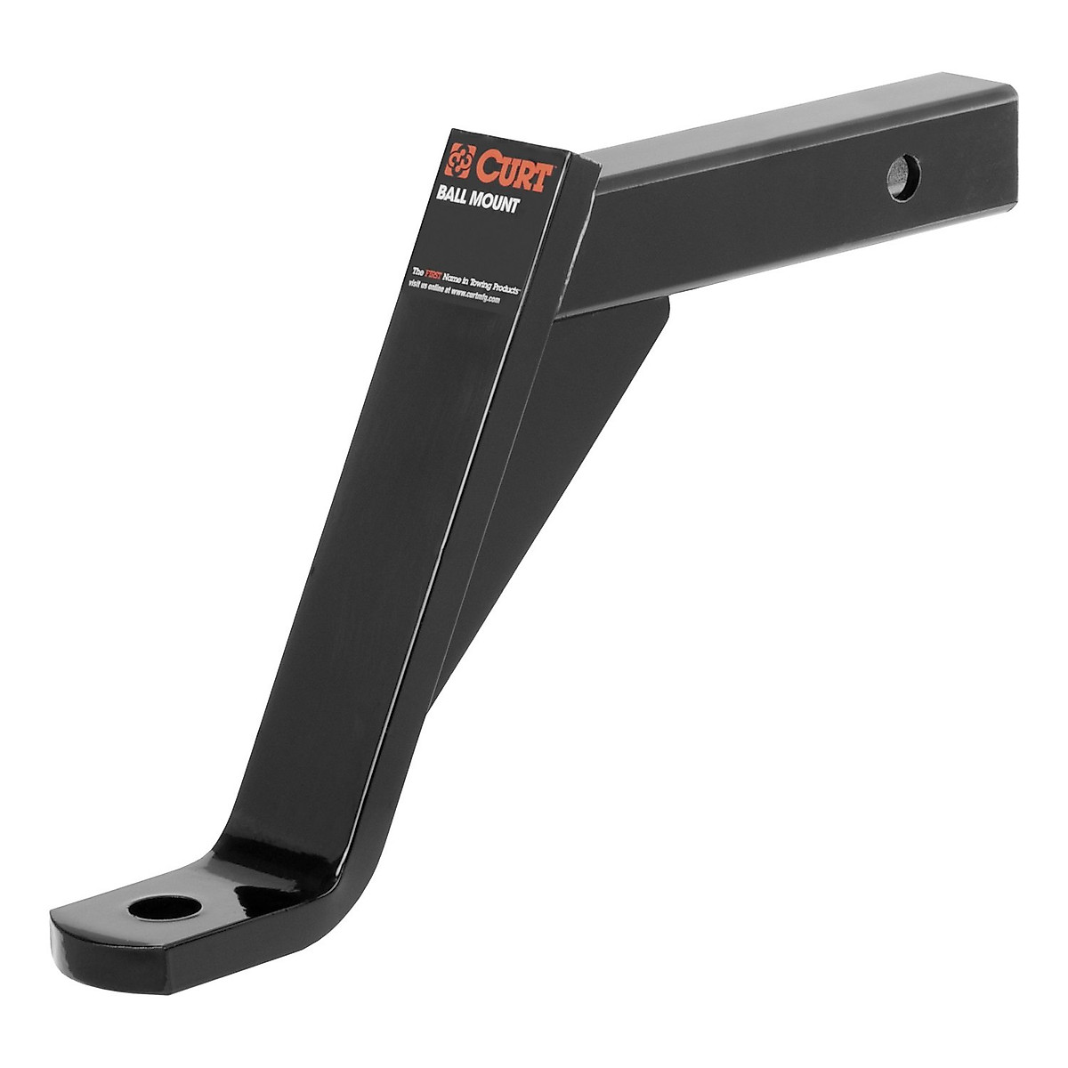 CURT 45112 Class 3 Trailer Hitch Ball Mount, Fits 2-Inch Receiver, 5,000 lbs, 1-Inch Hole, 10-Inch Drop, Gloss Black Powder Coat