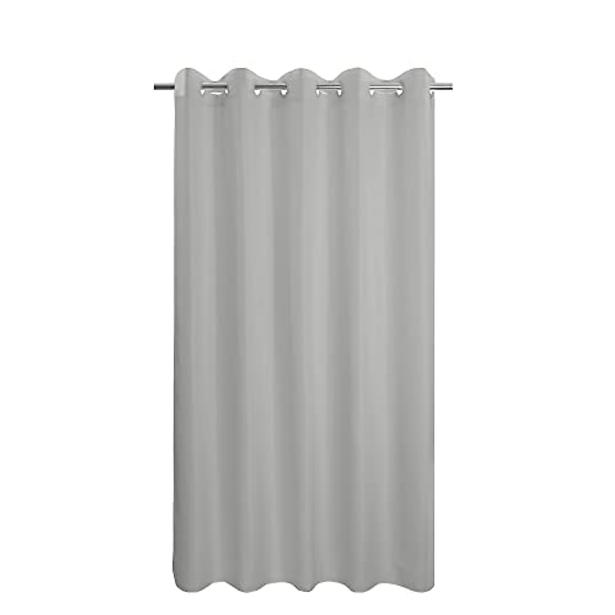 Extra Long No Hook Grey Shower Curtain or Liner Soft Microfiber - 84" Length Fabric Shower Curtain Liner Set, Machine Washable & Water Repellent, Gray, 71x86
