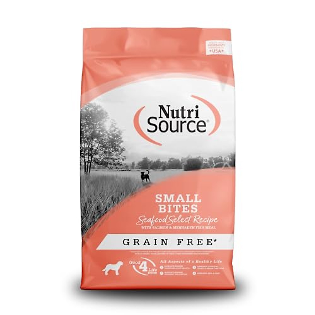 NutriSource Seafood Select Grain-Free Dog Food, Made with Salmon and Menhaden Fish Meal, 5LB, Dry Dog Food