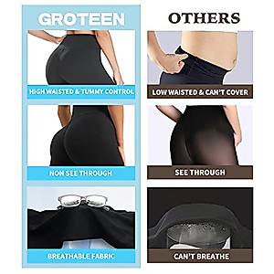 Leggings for Women - Butt Lift High Waisted Tummy Control No See-Through Yoga Pants Workout Running Leggings Black Large-X-Large