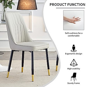 Maotifeys 5 Piece Dining Table Set for 4 Modern Sintered Stone Marble Dining Table Set for 4 People, Oval Faux Marble Kitchen Table and 4 Leather Upholstered Dining Chairs, 50" W x 30" D x 30" H