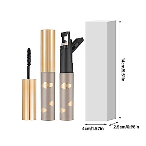 2 In 1 Mascara Longer Lash Cosmetics Natural Lengthening And Thickening Effect No Clumping Superstrong 4d Silk Fiber Mascara Makeup Glitter Top Coat Mascara with（Black-b)