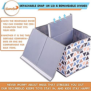 HOMEFOX X-Large Toy Chest - Toy Box - Toy Storage Organizer Bin Basket - 25''x17''x15'' w Flip Top Lid Kid Large ToyBox for Boy Girl Collapsible Portable Stackable Lightweight Foldable Sturdy Storage