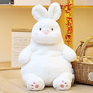ARELUX 22in Large Bunny Plush Stuffed Animal Hugging Pillow:Soft Giant Sleeping Body Warm Fluffy Pillow Adorable Chubby Bunny Plushie Toy Creative for Friends Dormitory