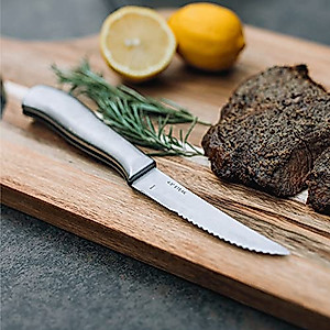 Emeril Lagasse 4-Piece 4.5” Stainless Steel Steak Knife Set - Slice Effortlessly through Fruits, Meats, & Veggies