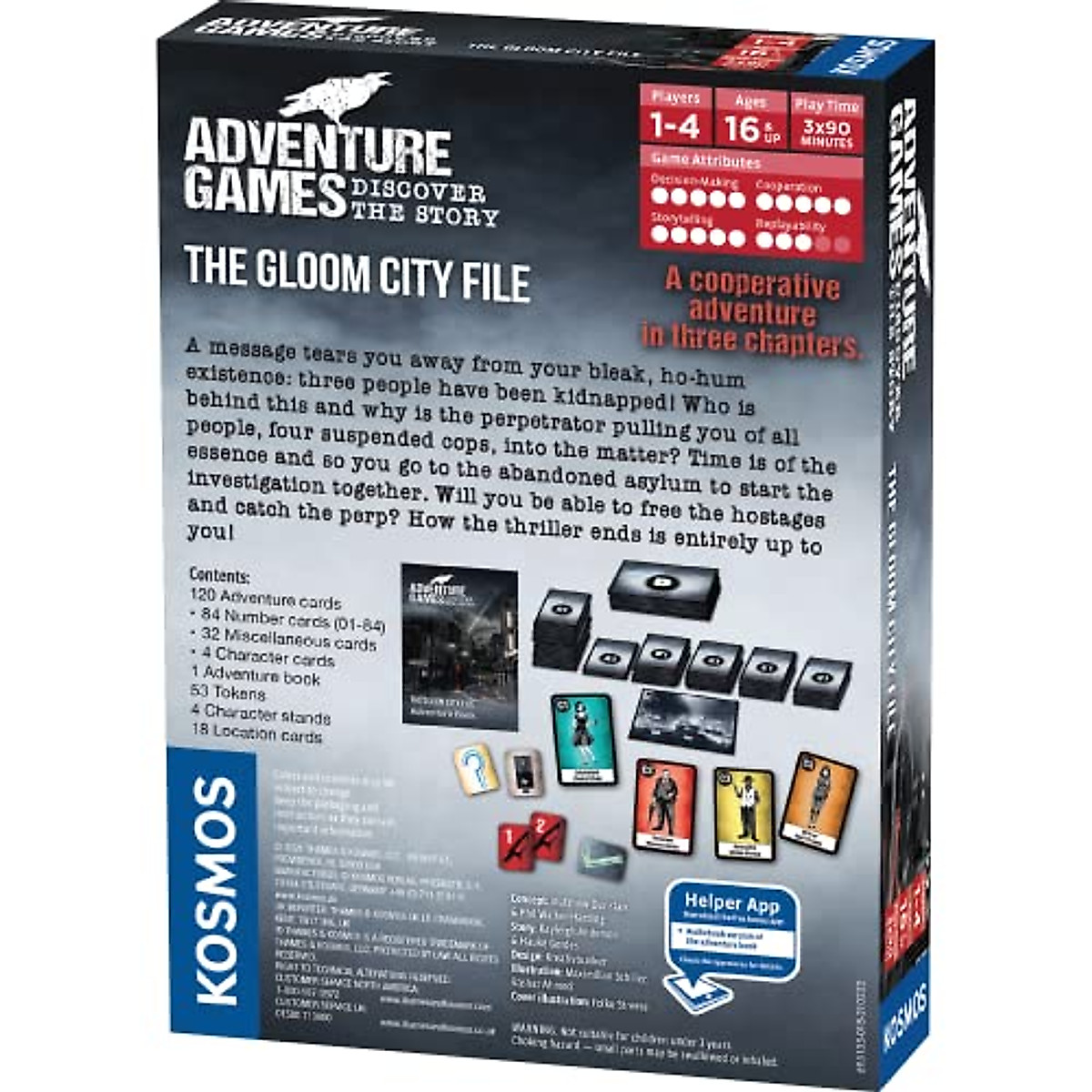 Adventure Games: The Gloom City File – A Kosmos Game from Thames & Kosmos | Collaborative, Replayable Storytelling Gaming Experience for 1 to 4 Players Ages 16+
