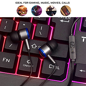 G-LAB Combo Helium - 4-in-1 Gaming Bundle - Backlit QWERTY Gamer Keyboard, 3200 DPI Gaming Mouse, in-Ear Headphones, Non-Slip Mouse Pad - PC Mac PS4 PS5 Xbox One Gamer Pack