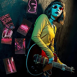 Wall Collage Kit Aesthetic Pictures, Pink Room Decor Aesthetic,Double-Sided Printing 50 Pcs Boho Decor Room Decor for Teen Girls, Wall Art Plants Photo Collage Kit for Wall Aesthetic (Pink)