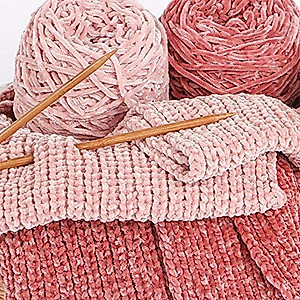 Hot Pink Art Velvet Chenille Yarn 1.1lbs Crochet Knitting Chenille Yarn Velvet Yarn Pet Toys Sweaters (Hot Pink, 1.1 lbs)