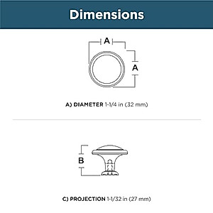 Franklin Brass Round Ringed (25-Pack) Cabinet Knobs Deep Bronze Drawer Knobs Kitchen Cabinet Knobs for Dresser Drawers Pulls and Knobs 1-1/4" Closet Door Knobs P35597K-OB3-B1