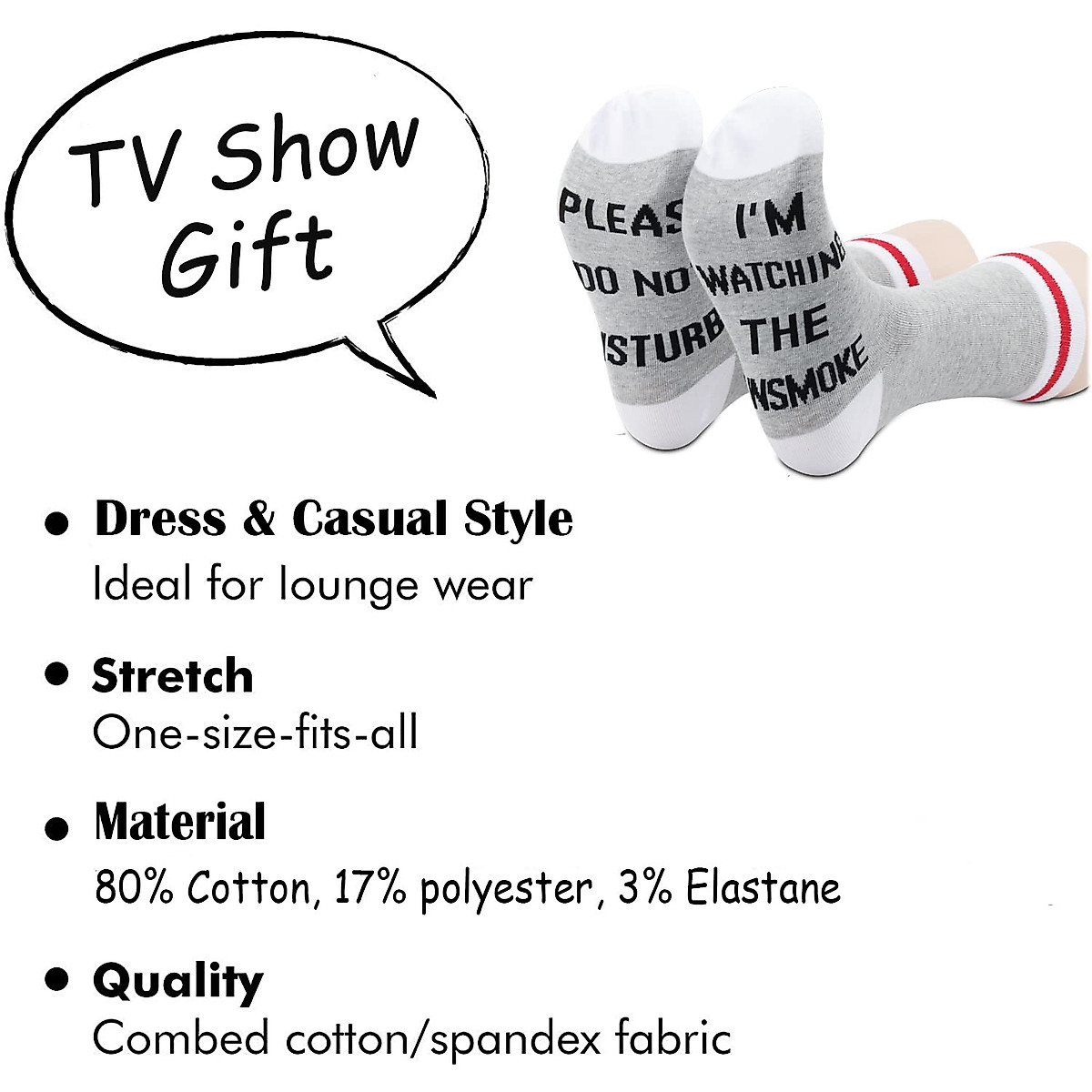 TSOTMO 2 Pairs TV Show Socks The TV Series Gifts Please Do Not Disturb I’M Watching TV Show Socks