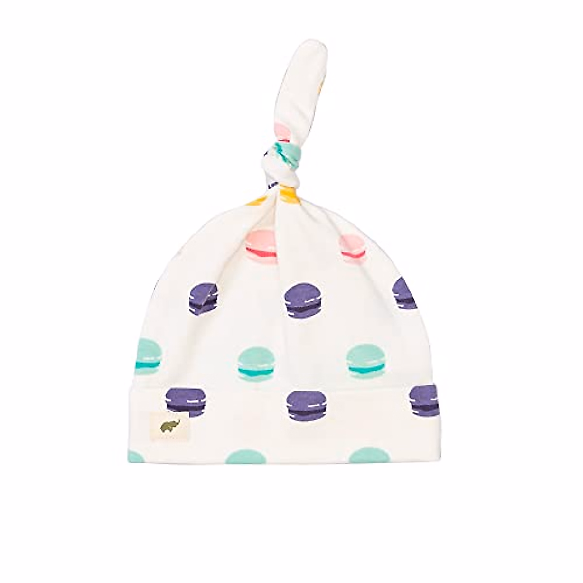 MONICA + ANDY Unisex Organic Cotton Baby Boy Girl Adjustable Top Knot Cap, Pink Le Macaron, 0-6 Months