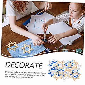 MERRYHAPY 50Pcs Jewish Star Confetti Hanukkah Decorations Non-woven Table Scatter for Hanukkah Party
