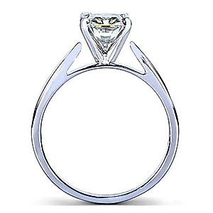 Kobelli Round Moissanite Solitaire Engagement Ring 1 CTW 14k White Gold, Size 9, White Gold