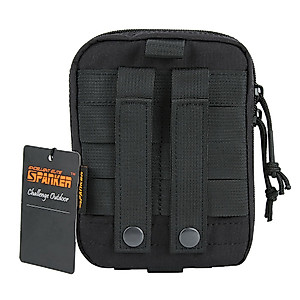 EXCELLENT ELITE SPANKER Molle Admin Pouch Military Utility Tool Pouch EDC Molle Pouchs Gadget Waist Bags (Black)