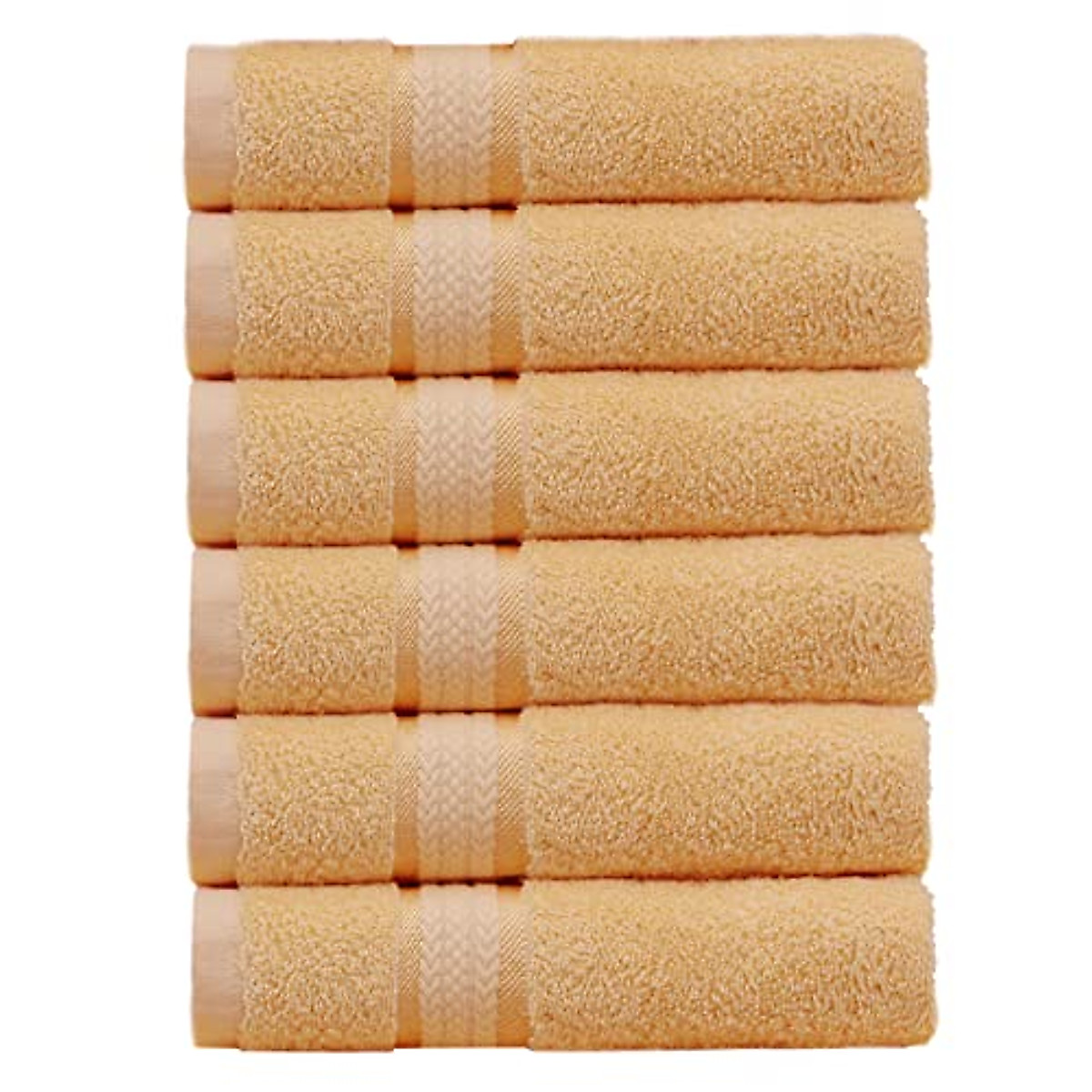 COTTON CRAFT Ultra Soft Hand Towel - Set of 6 Pure Cotton Plush Absorbent Quick Dry Easy Care Bathroom Face Towels - Everyday Luxury Hotel Spa Gym Shower Pool Beach Kitchen Travel Dorm -16x28- Yellow