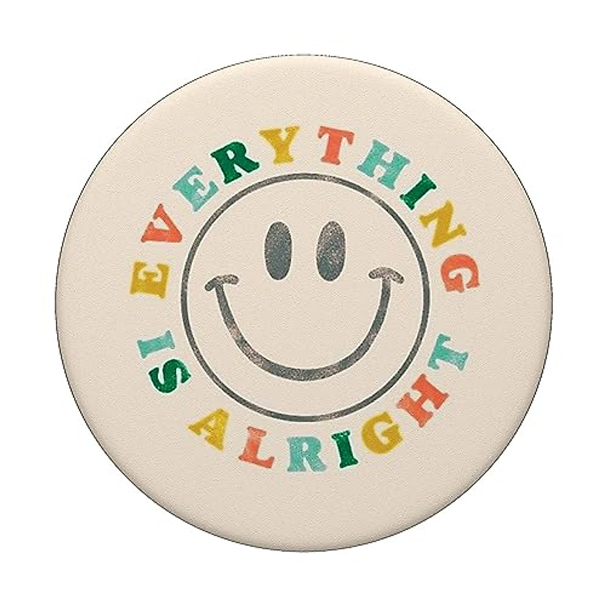Happy positive quote preppy aesthetic beige smile face PopSockets Standard PopGrip