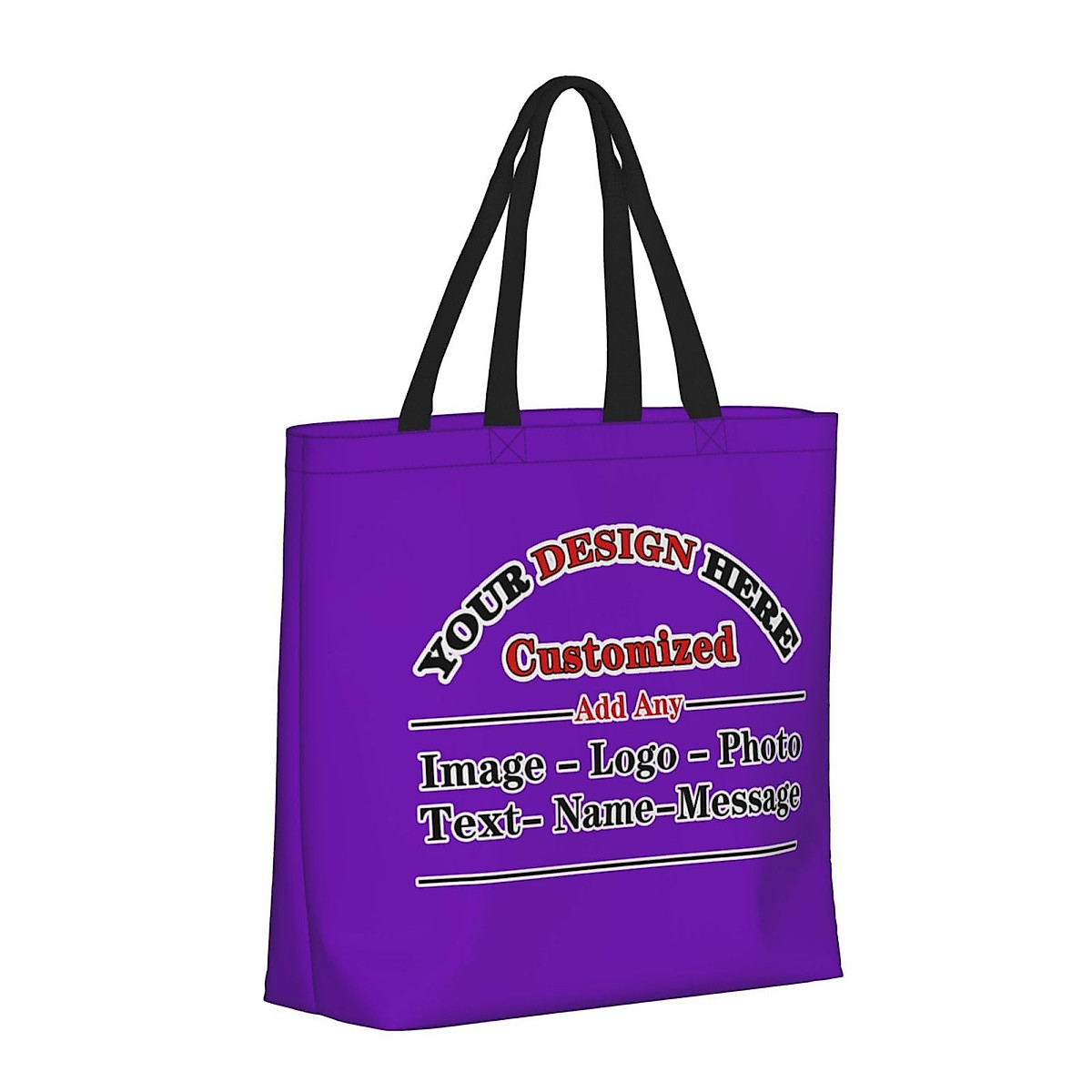 Custom Personalized Tote Bag Custom Bags Women Shoulder Handbag Dark Purple Customize Totes With Your Team Logo Text Image Customized Gifts