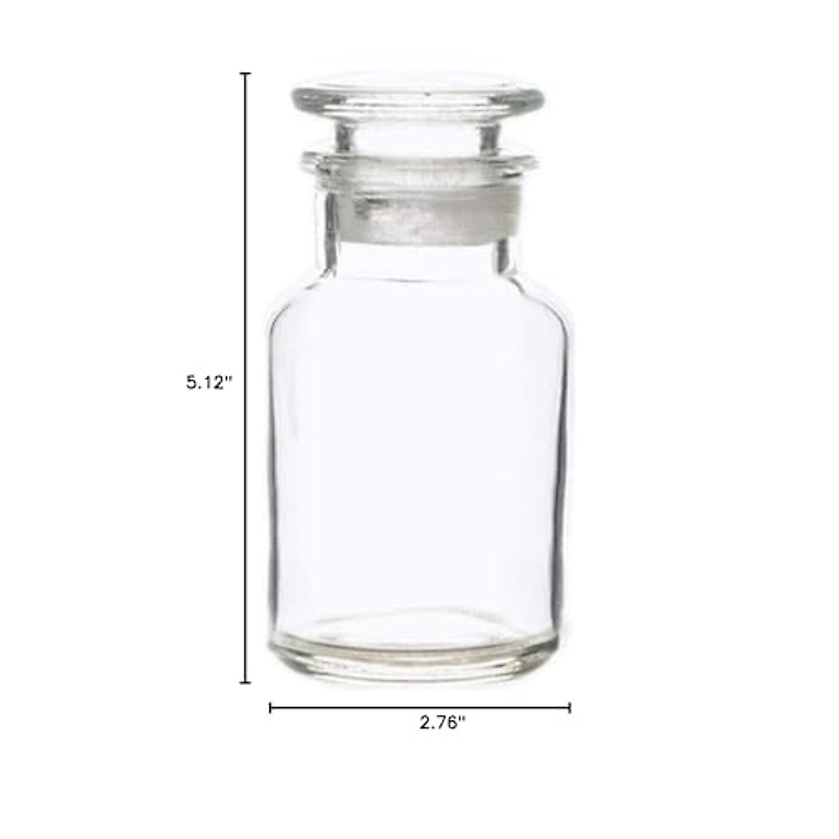 Deschem 250ml Lab Glass Reagent Bottle,Wide Mouth,With/Glass Stopper