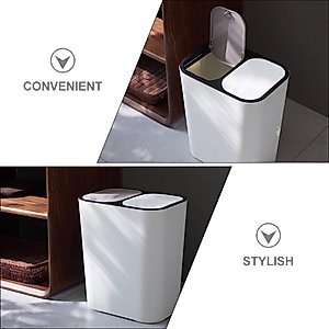 Kisangel 1pc Dual Trash Can for Recycling and Trash Garbage Can with Lid Trash Can Kitchen(15L)