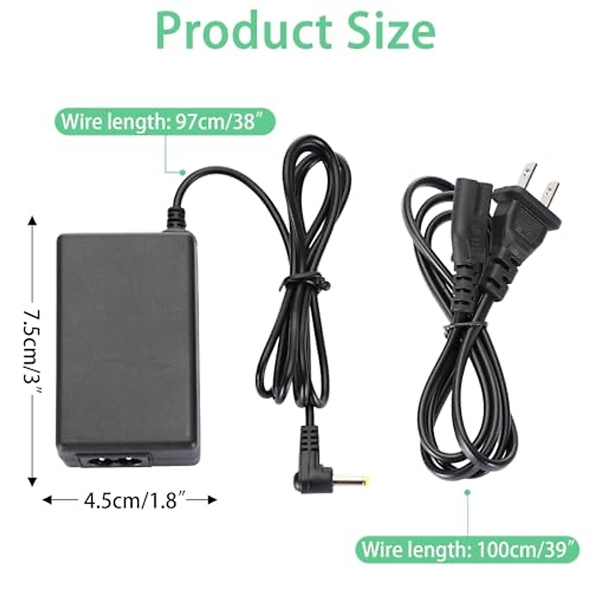 PSP Charger, AC Adapter Charger Compatible with PSP-110 PSP-1001 PSP 1000 / PSP 2000 / PSP 3000 Replacement