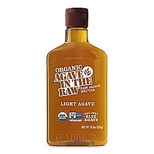 Agave In The Raw Light Organic Agave Nectar Sweetener | Blue Raw Agave Syrup | No Added Flavors or erythritol | Sugar Alternative for Coffee, Baking, Cooking, Hot & Cold Drinks | Natural, Low Carb, Low Glycemic, Vegan, Gluten-Free | 18.5oz Bottle (Pack of