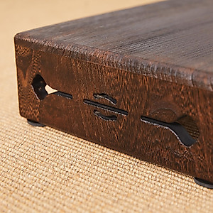 GZQWDC Wood Bed Step Stool,Wide Wooden Stepping Stool for Kids & Adults,Desk Foot Stool,4 inch Step Stool,Low Footrest Step Platform