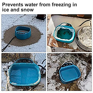 Heated Water Bowl for Dog & Cat, Outdoor Heated Dog Bowl Provides Drinkable Water in Winter, Heated Pet Bowl for Outside, Smart Thermal-Dish for Rabbit, Chicken, Duck, Squirrel, 0.8 Gallon 35 Watts